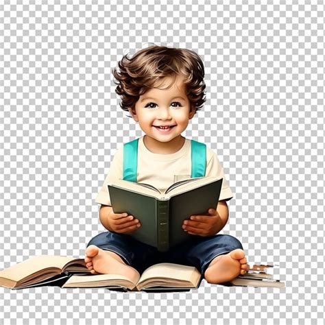 Premium Psd Father And Son Reading Book Together