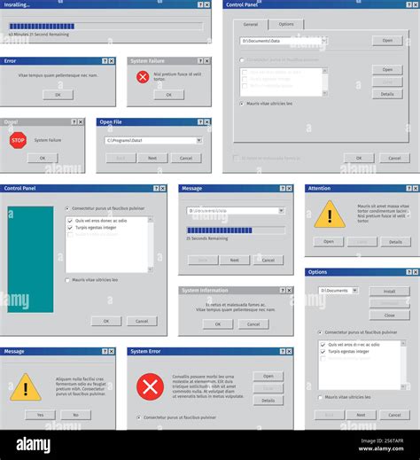 Vintage Computer Windows Desktop Interface Retro User Frames Pop Up