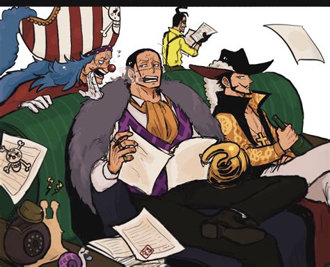 Crocodile Buggy The Clown Dracule Mihawk And Galdino One Piece Drawn By F4ylu Danbooru