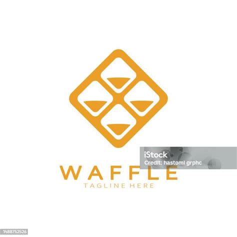 와플 로고 간단한 일러스트레이션 디자인 과자 가게 엠블럼 배지 베이커리 사업 생과자 빵집 벡터 갈색에 대한 스톡 벡터 아트 및