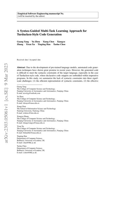 Pdf A Syntax Guided Multi Task Learning Approach For Turducken Style Code Generation