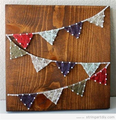 Triangle Garland String Art Diy String Art Diystring Art Diy