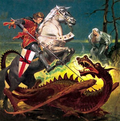 St George Slaying The Dragon Stock Image Look And Learn