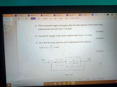 Solved A Block Diagram For A Second Order Feedback System Subjected To