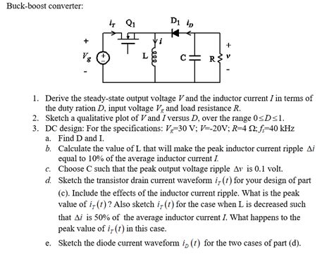solved buck boost converter ir q1 derive the steady state