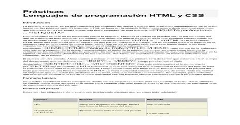 Prácticas Lenguajes De Programación Html Y Css · Un Enlace Es Una Zona