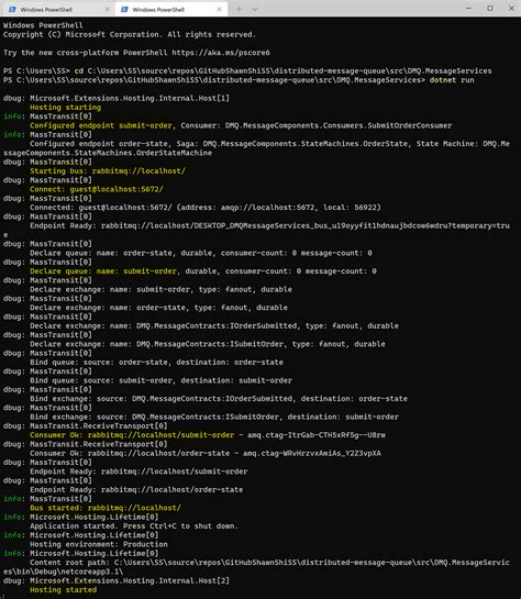 distributed messaging system — setup consumers and rabbitmq with docker in asp core by
