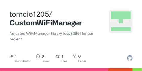 GitHub Tomcio1205 CustomWiFiManager Adjusted WiFiManager Library Esp8266 For Our Project