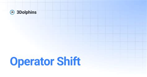 operator shift 3dolphins