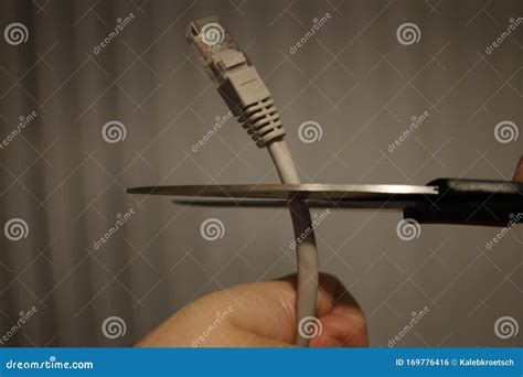 Concept Photo Of Cutting Cable Cord Stock Photo Image Of Blade Input