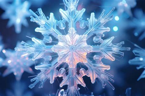Premium Ai Image Snowflakes Generative Ai