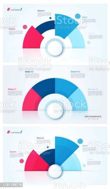 세련 된 원형 차트 서클 인포 그래픽 템플릿의 집합입니다 4 부품 인포그래픽에 대한 스톡 벡터 아트 및 기타 이미지 인포그래픽 4가지 개체 원형 Istock