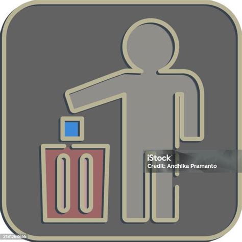 아이콘 쓰레기를 버리지 마십시오 패키징 기호 요소 엠보싱 스타일의 아이콘 인쇄물 포스터 로고 제품 포장 표지판 탐험 등에 적합합니다 0명에 대한 스톡 벡터 아트 및 기타