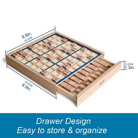 Jogo De Tabuleiro Sudoku De Madeira Bohs Com Gaveta Livro 100 Quebra Cabeças Em Promoção