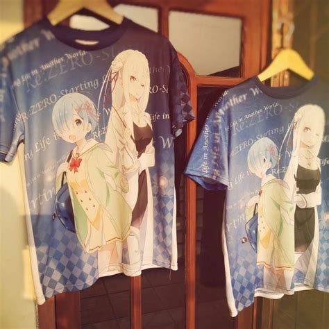 Rezero Emilia Rem Official Merch Re Zero Tee Jersey Kaos Anime Baju Original Second Preloved