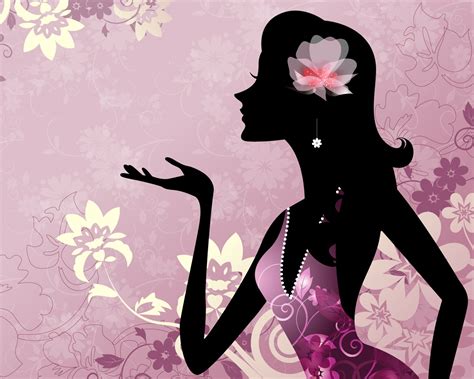 보라색 배경 벡터 소녀 꽃 배경 화면 1280x1024 배경 화면 다운로드