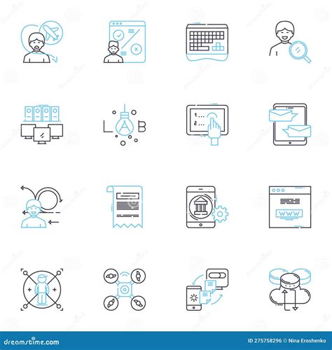 Customer Identity Linear Icons Set Authentication Verification