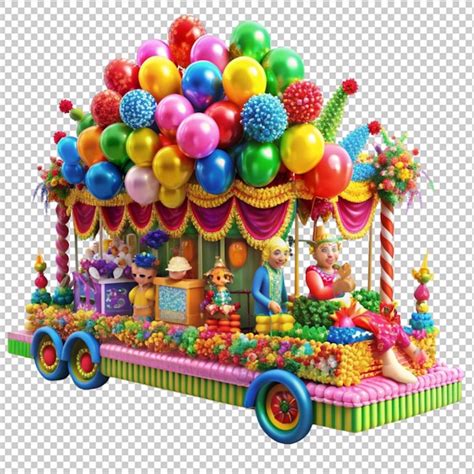 Pretty Festive Parade Floats Isolated Premium Ai Generated Psd