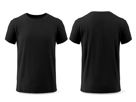 Plain Black T Shirt Mockup Design Front And Back View Generative Ai