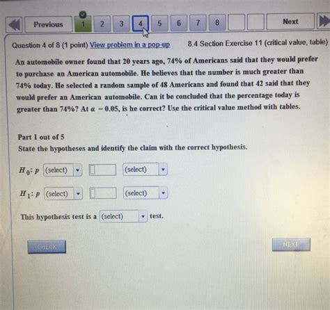 solved previous next question 4 of 8 1 point view problem