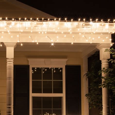 Clear Twinkle Icicle Lights White Wire