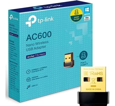 Placa De Red Tp Link Archer T2u Nano Usb Ac600 Dual Band Insumos Acuario