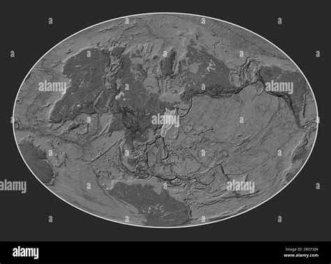Okhotsk Tectonic Plate On The Bilevel Elevation Map In The Fahey Oblique Projection Centered
