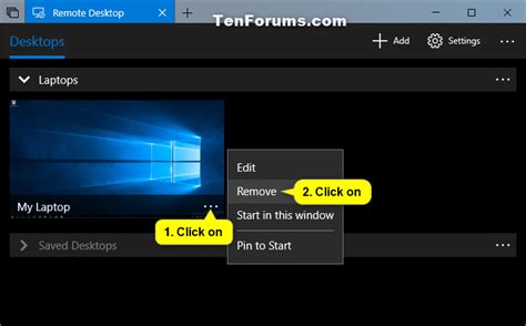Remove Remote Desktop Connection In Remote Desktop App On Windows Tutorials