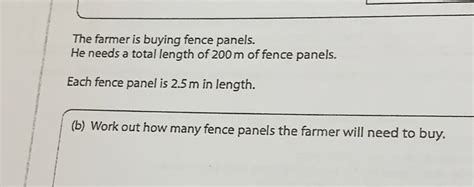 Solved The Farmer Is Buying Fence Panels He Needs A Total Length Of 200 M Of Fence Panels Solved The Farmer Is Buying Fence Panels He Needs A Total Length Of 200 M Of Fence Panels