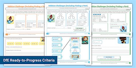 👉 Addition Challenges Including Finding A Part Differentiated Maths