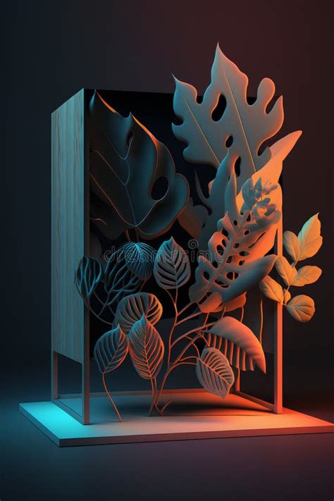 3d Render Abstract Background With Geometric Shapes Light And Shadow Stock Illustration