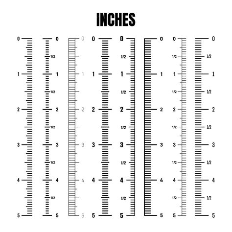 Premium Vector Vertical Inch Scale For Measuring Length Or Height