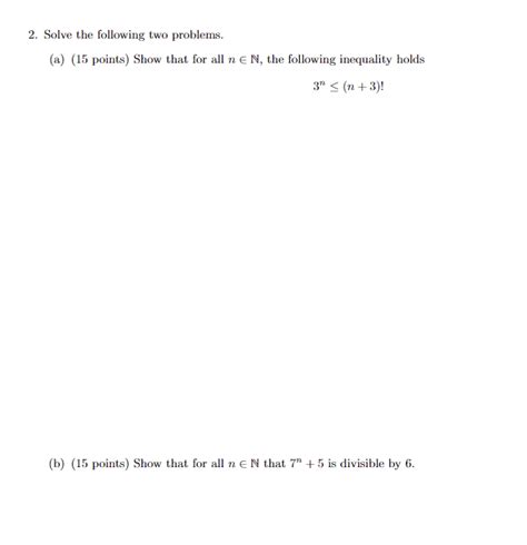 Solved Solve The Following Two Problems A Points Chegg Com