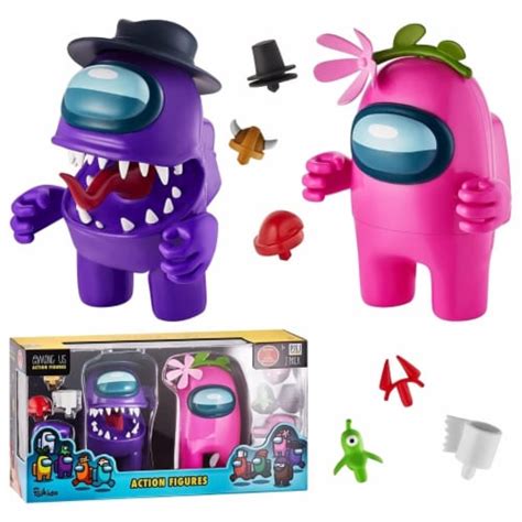 Among Us Stamper Crewmate Purple Impostor Pink Flower Hat 7 Figure Set Pmi International 1 Unit