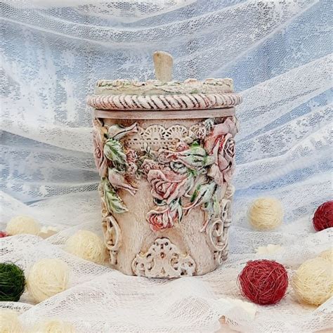 Ручная работа Винтажная роза длякухни Box декупаж Decoupage ручнаяработа Handmade