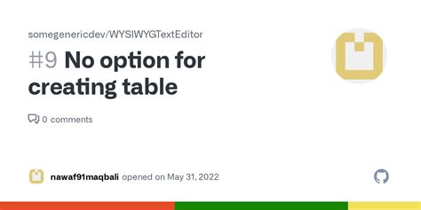 No Option For Creating Table · Issue 9 · Somegenericdev