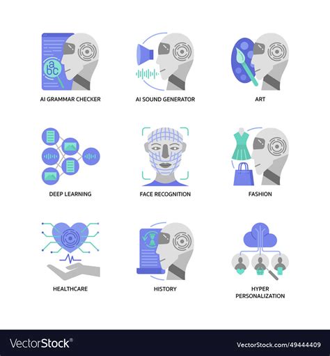 Generative Ai Icon Set Royalty Free Vector Image