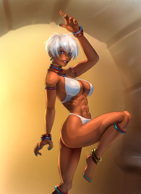 Rule 34 1girls Abs Ass Breasts Cleavage Dark Skinned Female Dretalake Elena Street Fighter