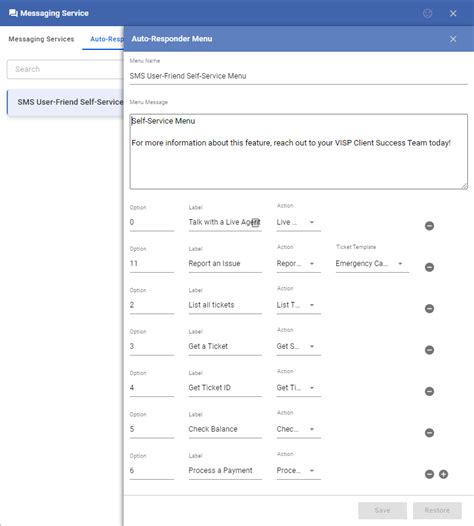 Sms Auto Responder Visp Help Documentation