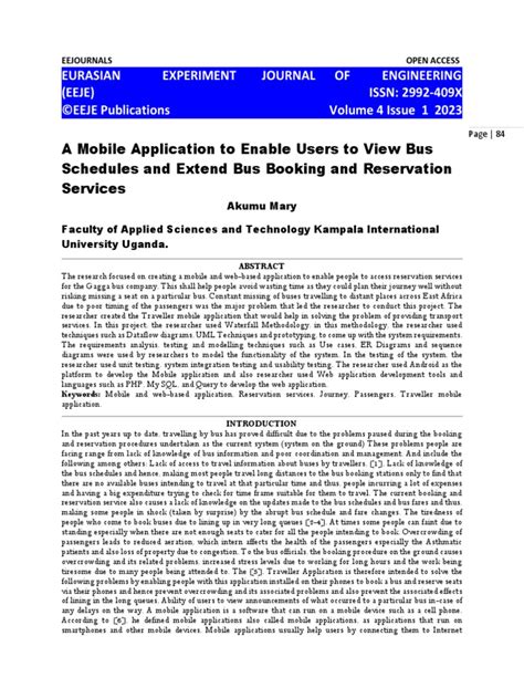 A Mobile Application To Enable Users To View Bus Schedules And Extend Bus Booking And