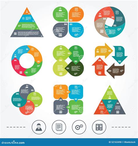 Accounting Workflow Icons Human Documents Stock Vector Illustration