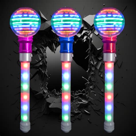 Led Magic Spinning Ball Wand With Led Handle Gloworks