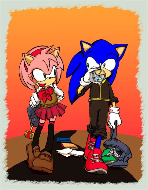 Sonic N Amy On The Way To Home By Dorikono On Deviantart