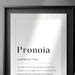 Pronoia Definition Set Wall Art Positive Mindset Inspirational Quotes