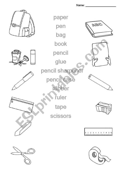Classroom Objects Pen Pencil Paper Etc Esl Worksheet By Evl422