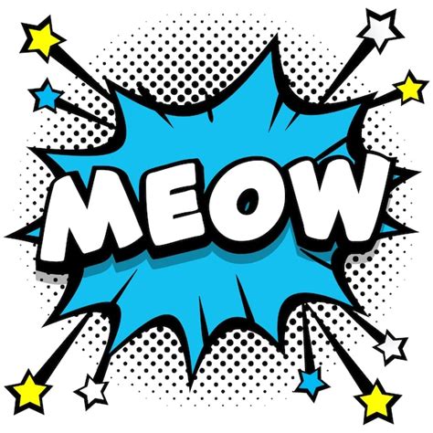 Free Vector Meow Pop Art Comic Speech Bubbles Book Sound Effects