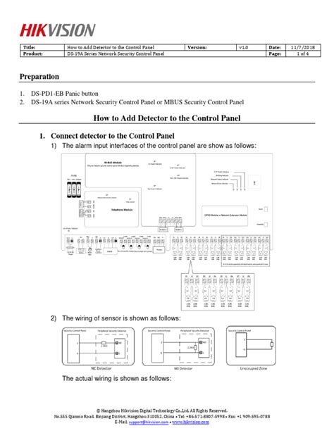 【1001】ds 19a How To Add Detector To Control Panel Pdf Sensor Electronics