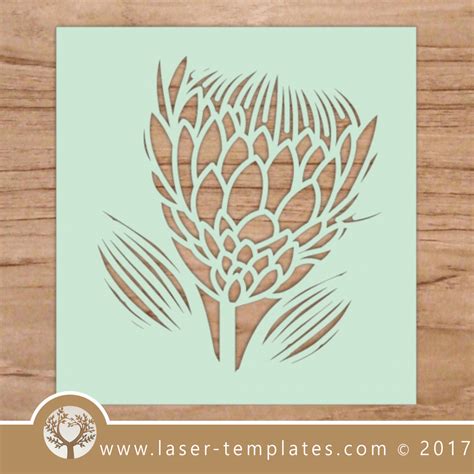 Protea Stencil Laser Cut Pattern Design Template Online Store