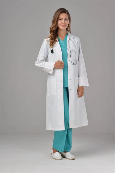 Unisex Long Sleeves Smock Nurse Physician Doctors Work Clothes