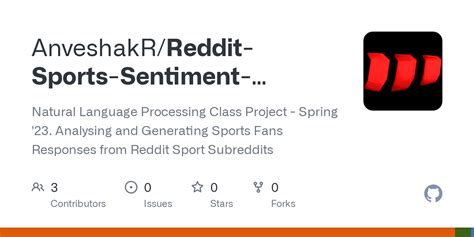 GitHub AnveshakR Reddit Sports Sentiment Analysis Natural Language